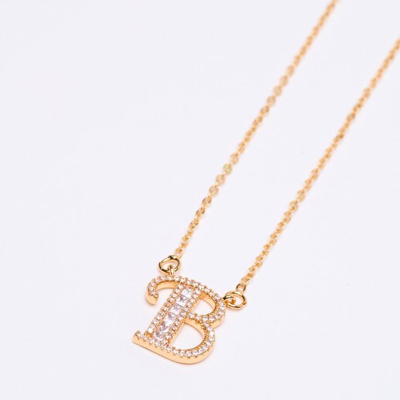 Jewelry | Letter B Mini Chain Encrusted With Pink Diamonds | Poshmark